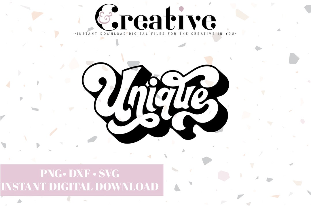Unique, Retro Unique SVG Decal Files, Cut Files for Cricut, Svg, Png ...