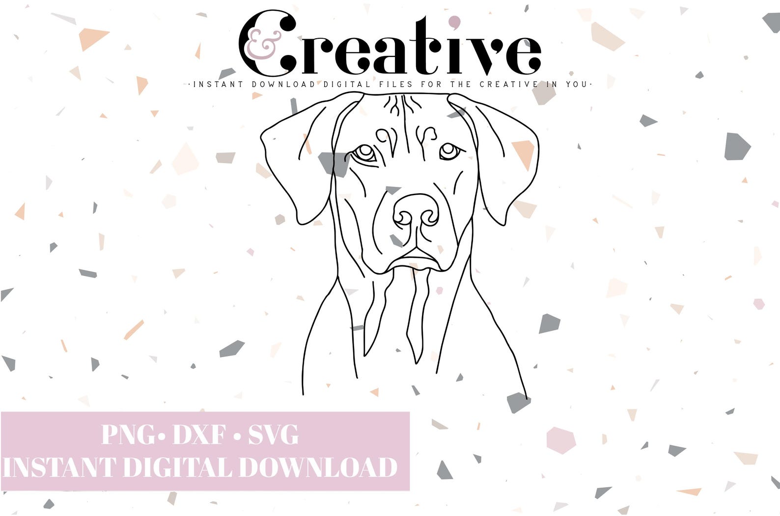 Rhodesian Ridgeback Illustration, Dog Drawing SVG, PNG, DXF (digital ...