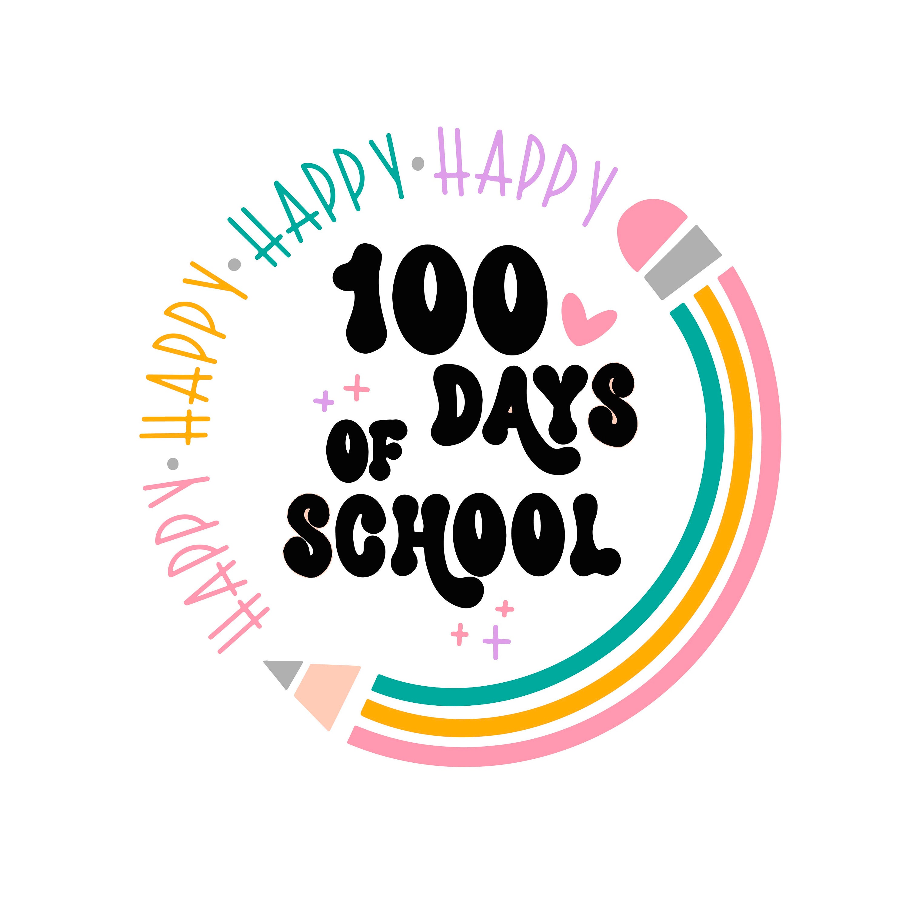 100 Days of School SVG, Groovy Pencil Decal (digital Download) - Etsy