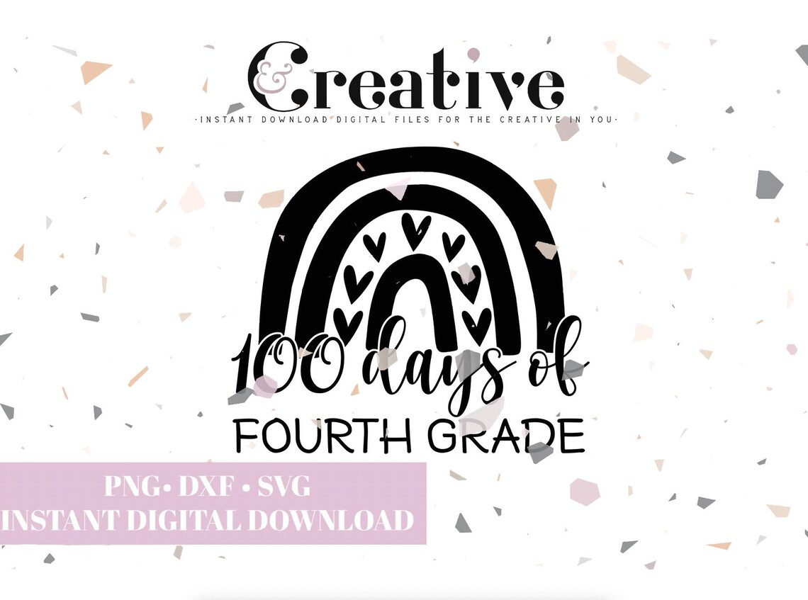 100 Days of Fourth Grade SVG, School Decal Files (digital Download) - Etsy