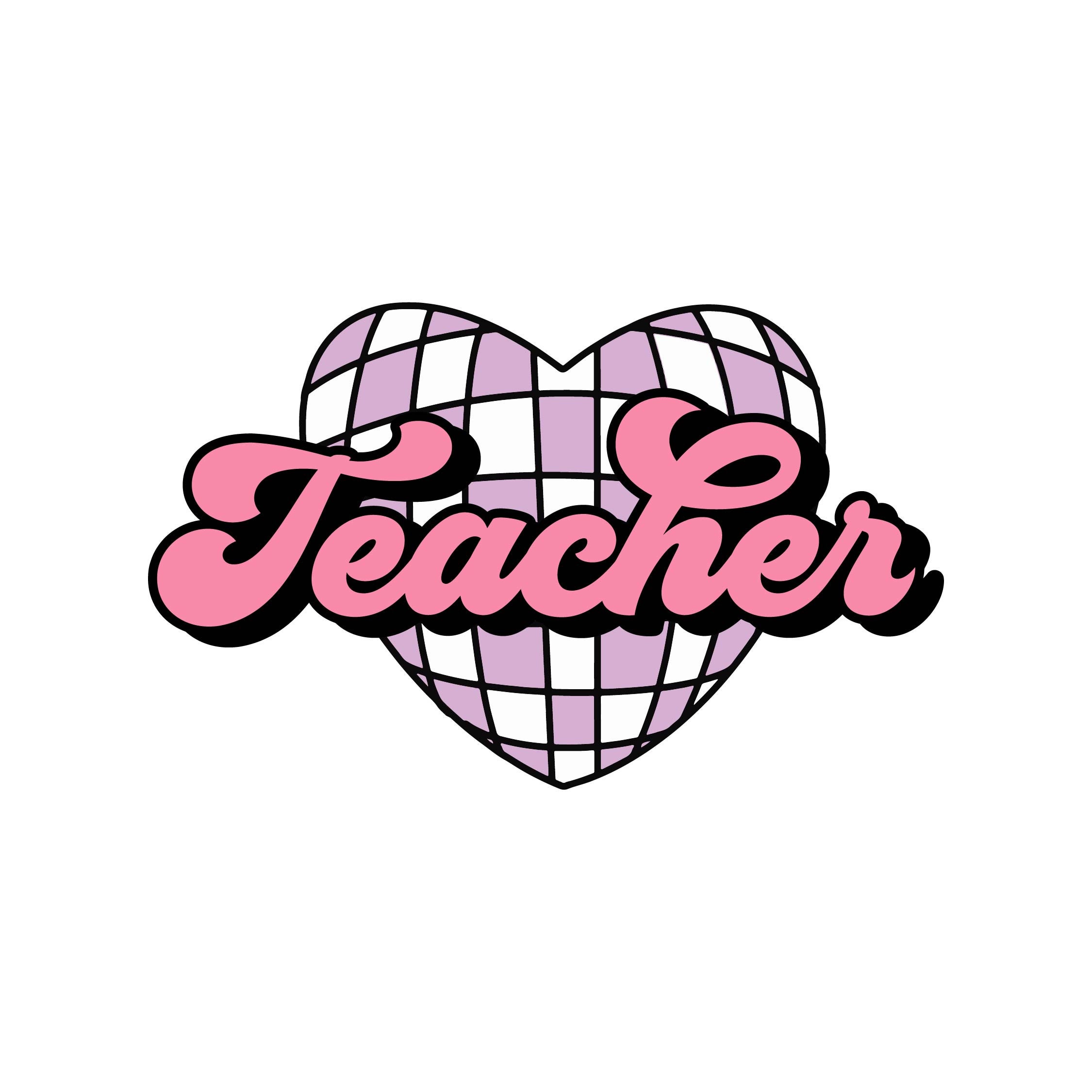 Teacher Disco Heart Teacher Disco SVG Heart Valentines Day - Etsy