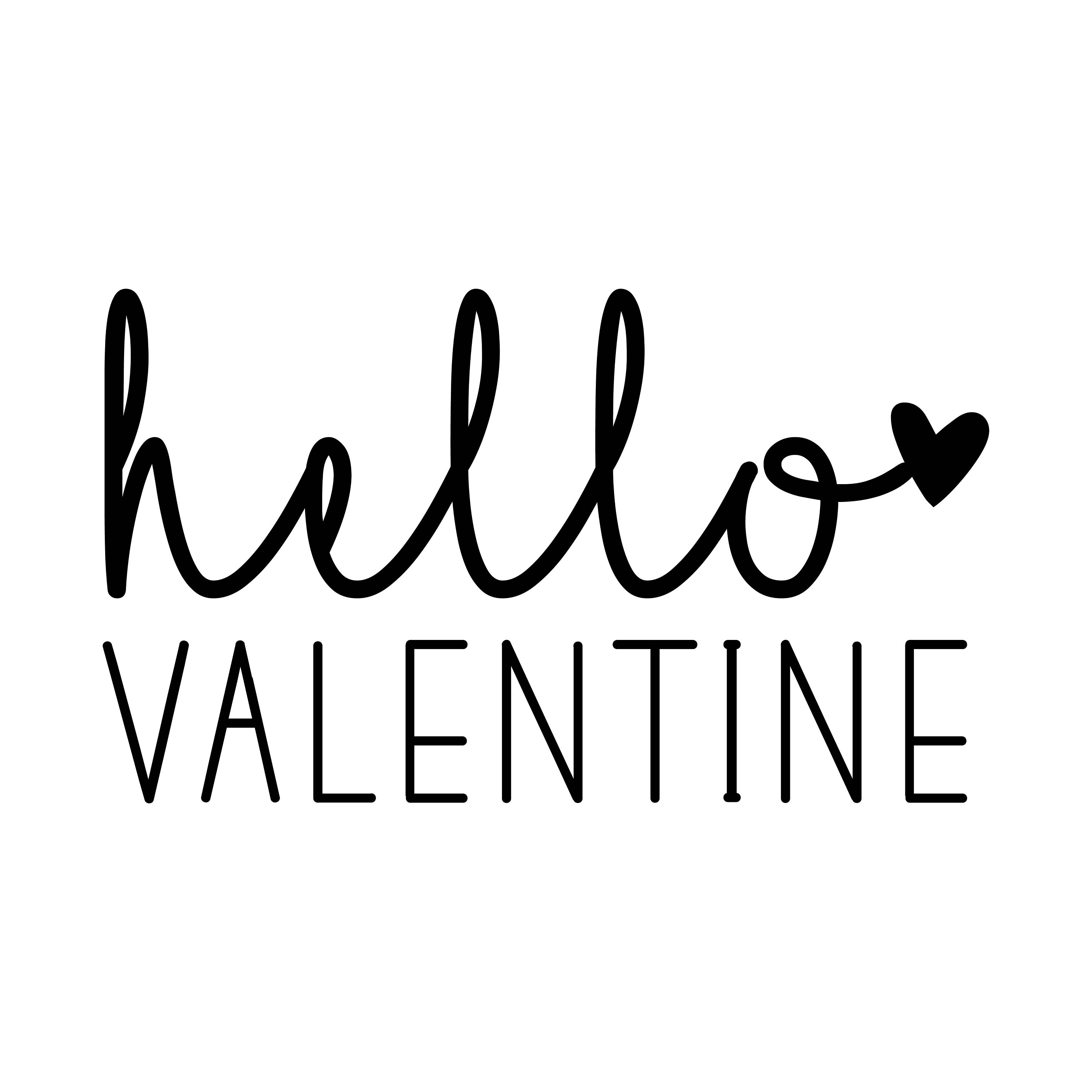 Hello Valentine Valentines Day SVG Decal Files Cut Files for - Etsy