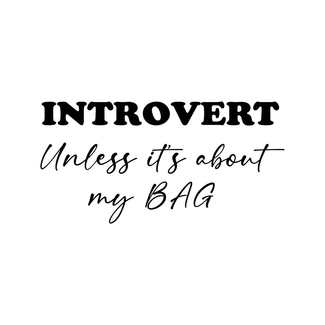 Introvert Bag SVG, Funny Decal Files for Cricut (digital Download) - Etsy