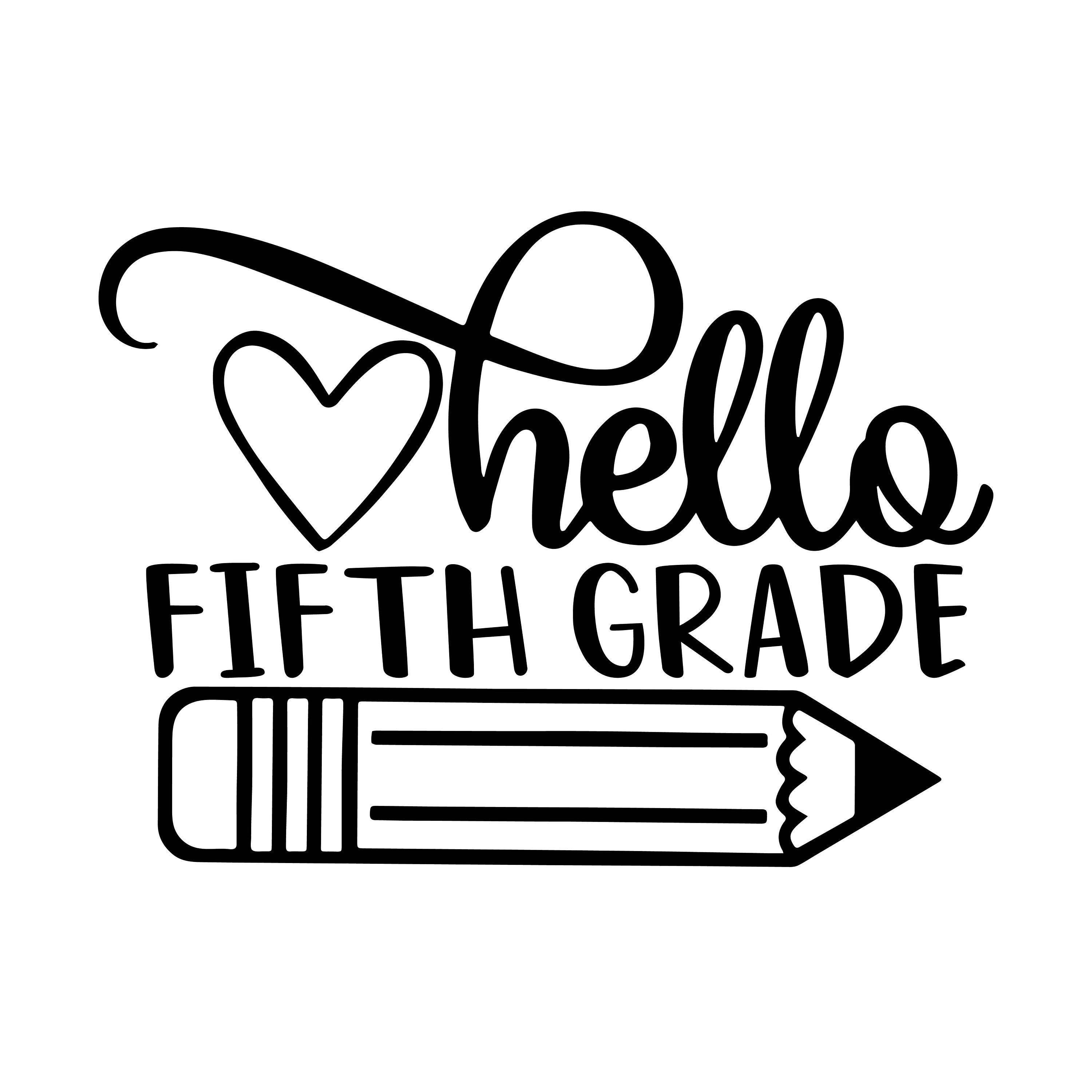 Hello Fifth Grade Hello Fifth Grade SVG First Day of School - Etsy