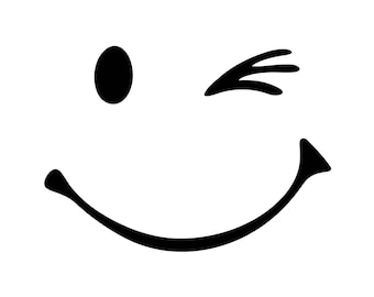 Winking Smiley Face Clip Art Black And White