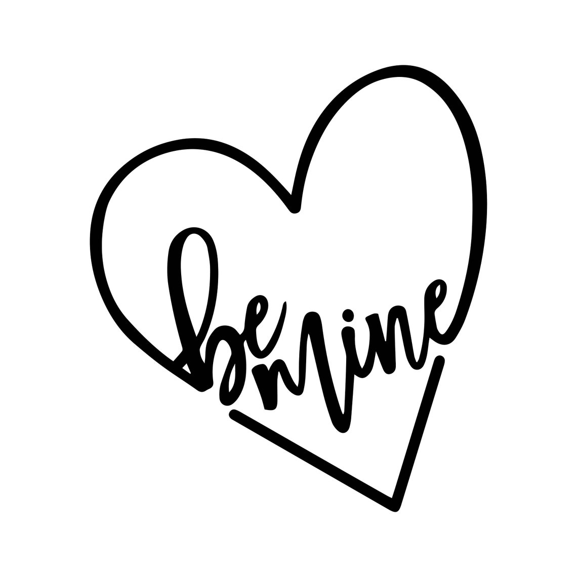 Be Mine Heart SVG Valentines Day SVG SVG Decal Files Cut - Etsy