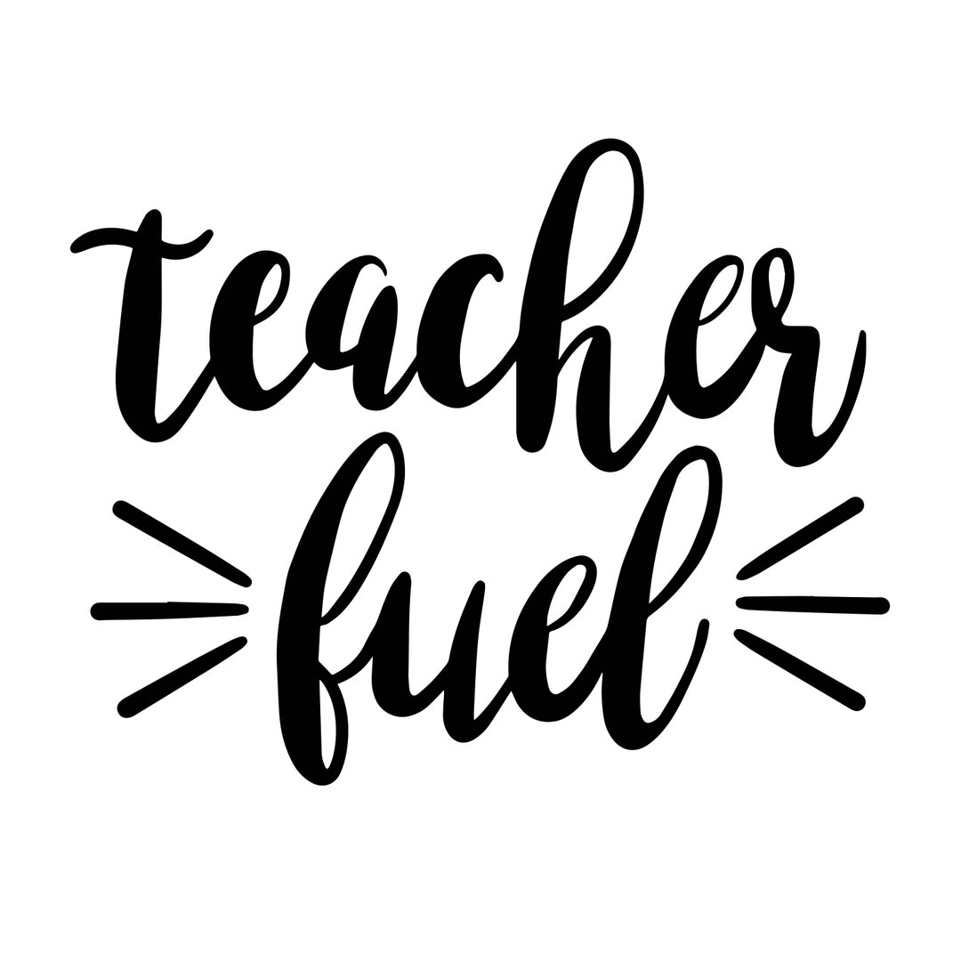Teacher Fuel, Teacher Fuel SVG Decal Files, Cut Files for Cricut, Svg ...