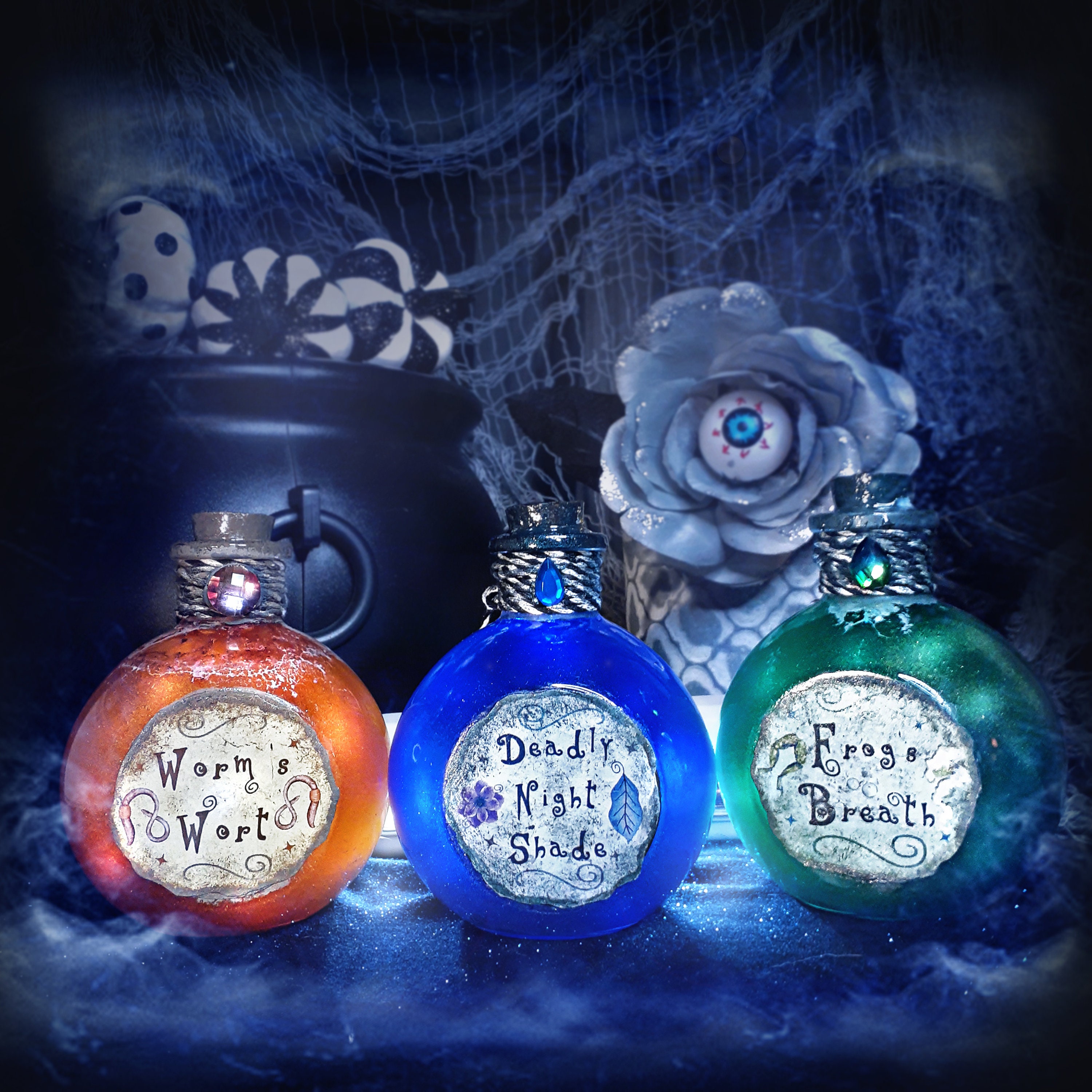 Sally's Potions,frog's Breath, Nightmare Before Christmas, Worms Wart ...