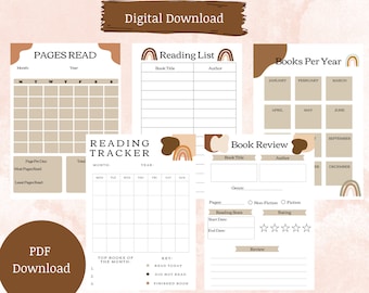 Digital Download, Digital Reading Journal, Printable Journal, Reading ...