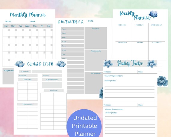 Digital School Planner Digital Download College Planner - Etsy