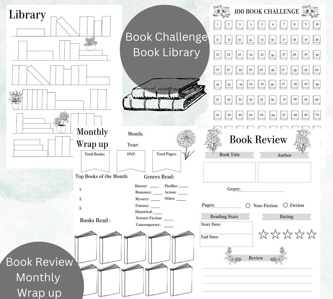 Digital Download, Digital Reading Journal, Printable Journal, Reading ...