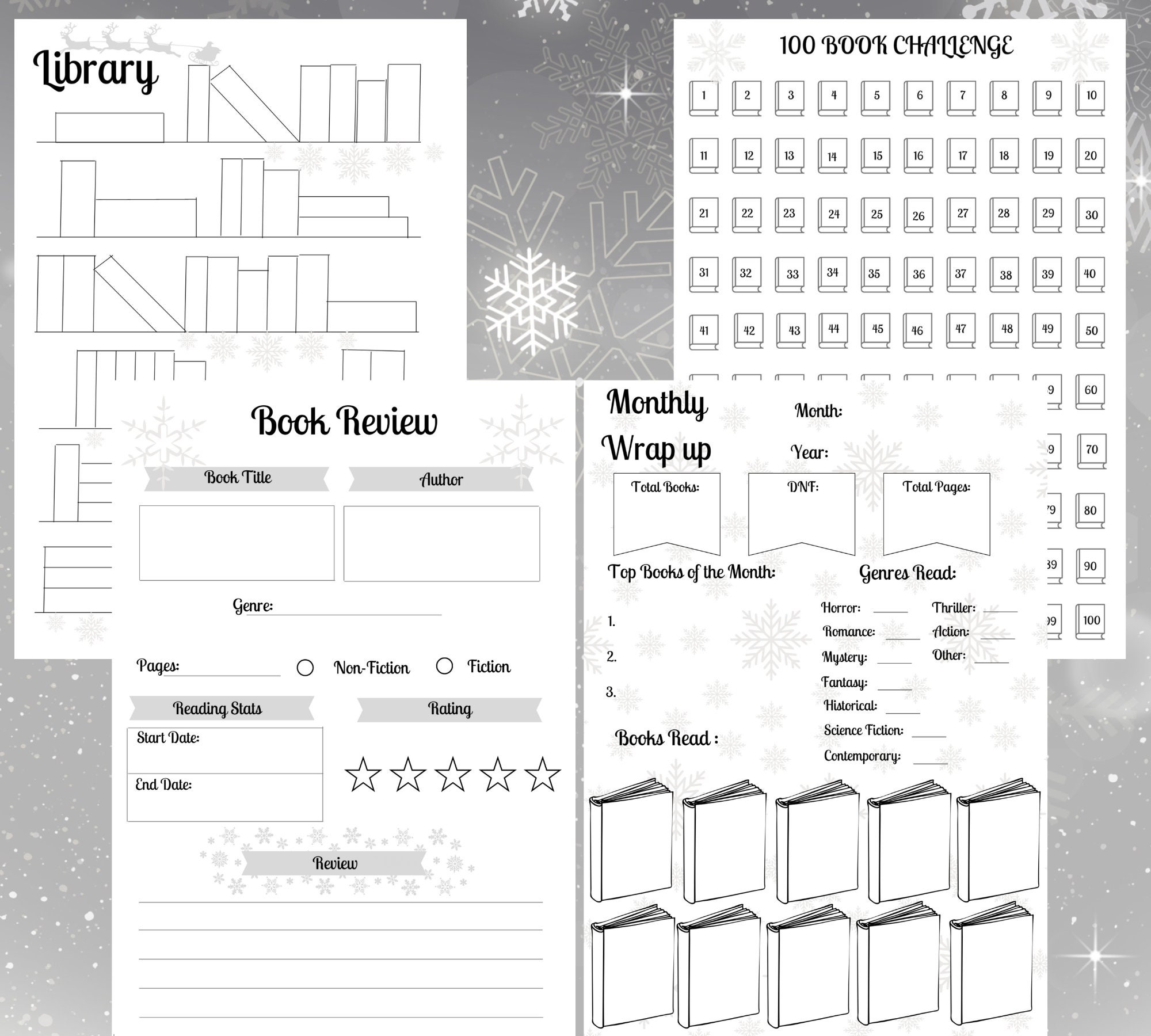 Digital Download, Digital Reading Journal, Printable Journal, Reading ...