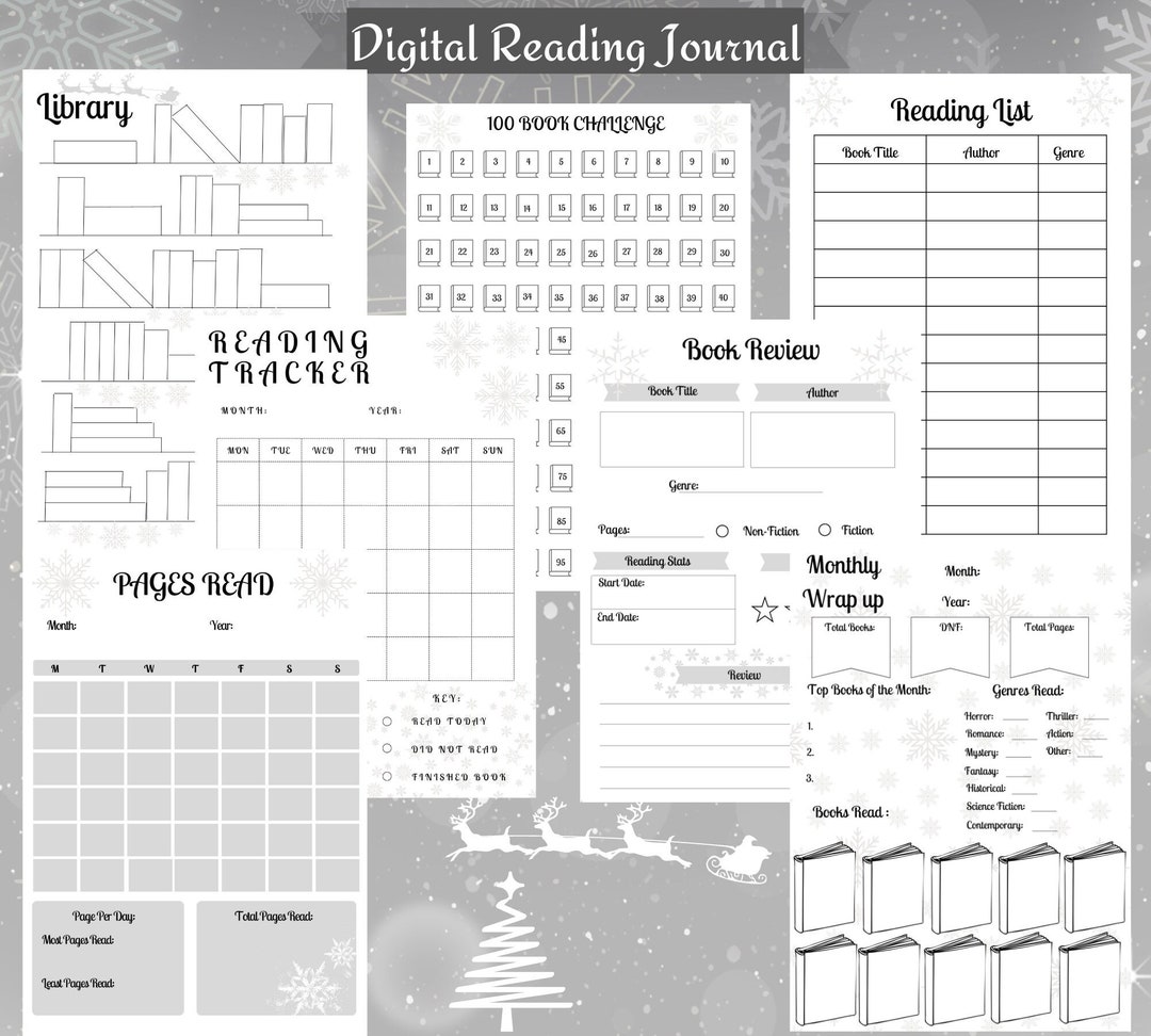 Digital Download, Digital Reading Journal, Printable Journal, Reading ...