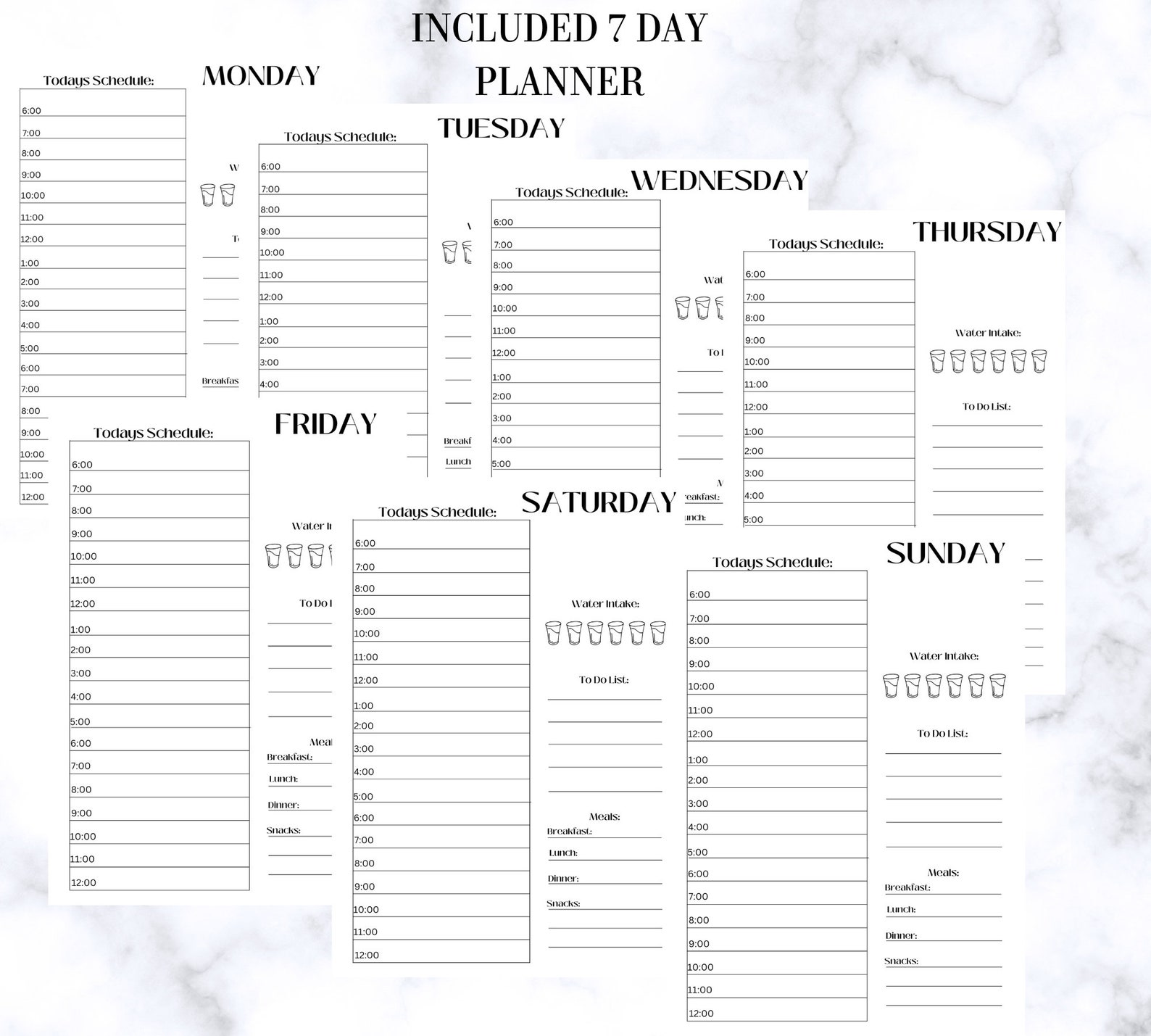2023 Monthly Calendar, Printable Calendar, Year Calendar, 7 Day Planner ...