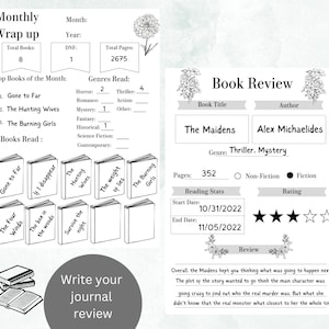 Digital Download, Digital Reading Journal, Printable Journal, Reading ...