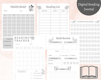 Digital Download, Digital Reading Journal, Printable Journal, Reading ...