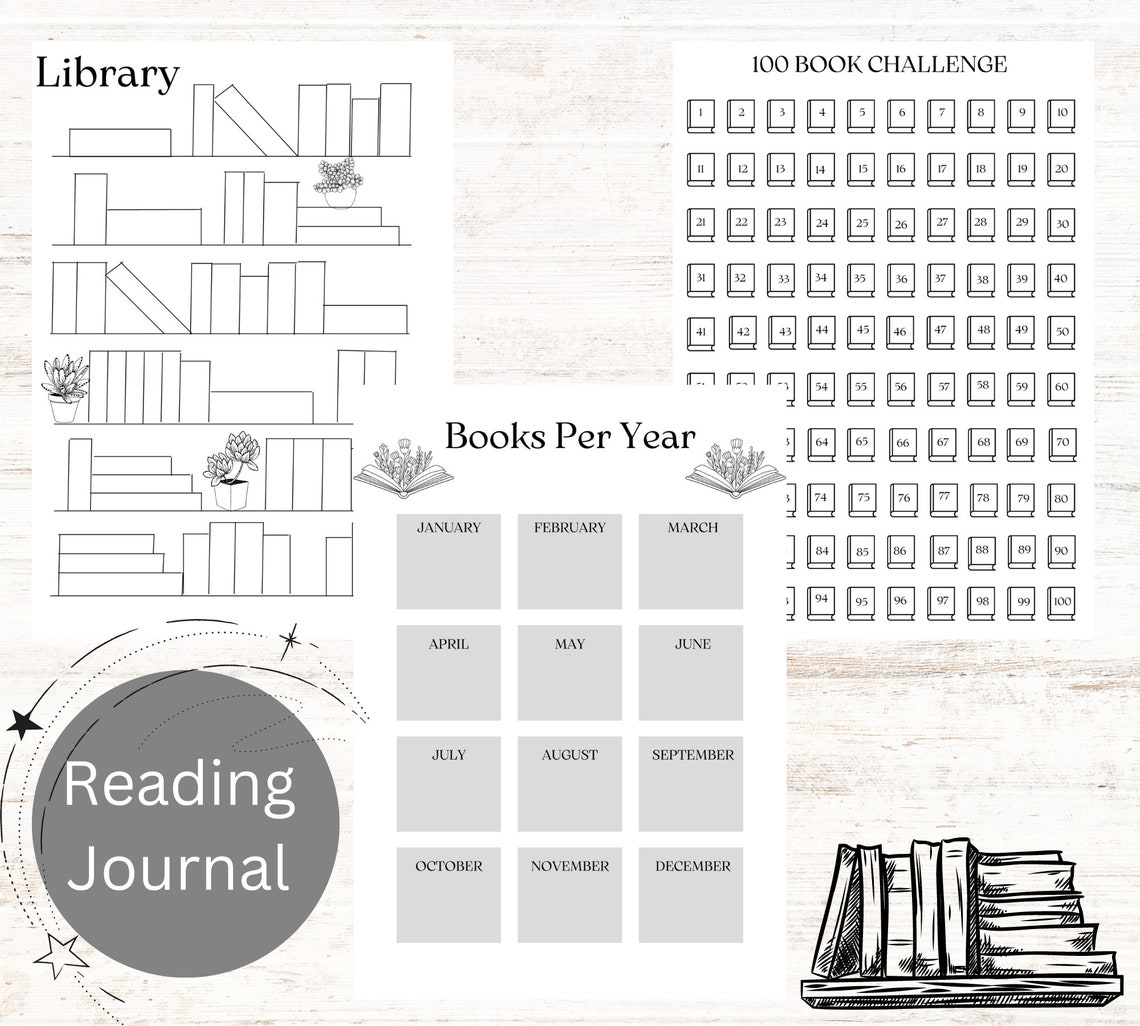Digital Download, Digital Reading Journal, Reading Journal, Printable ...