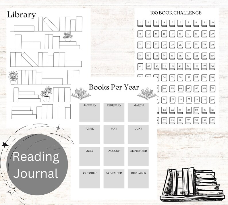 Digital Download, Digital Reading Journal, Reading Journal, Printable ...