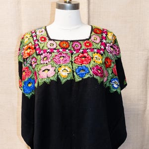 Vintage Huipil With Embroidered Flowers- One of a Kind and Artisan Made ...