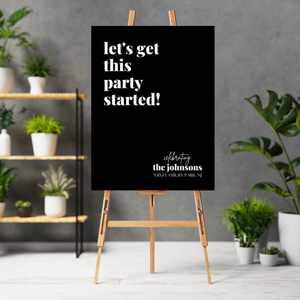 Lets Get This Party Started Sign - Etsy