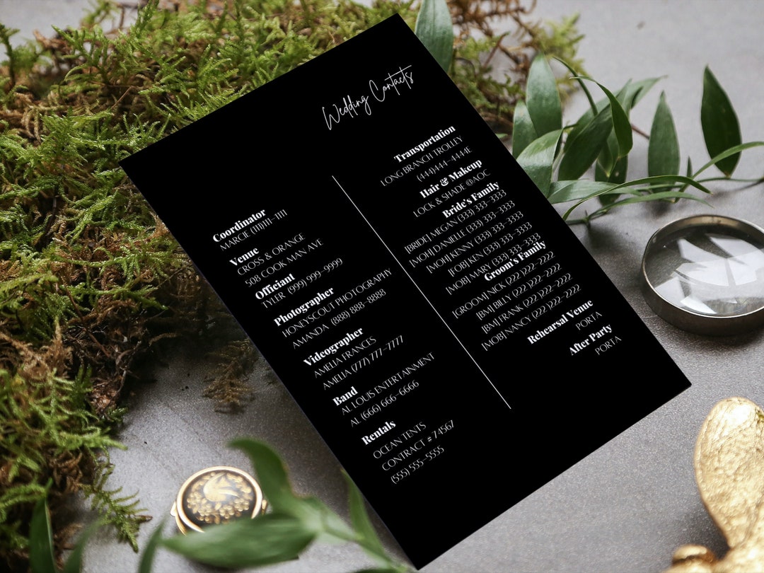 Minimalist Wedding Contact Template | Wedding Planner | Modern Wedding ...