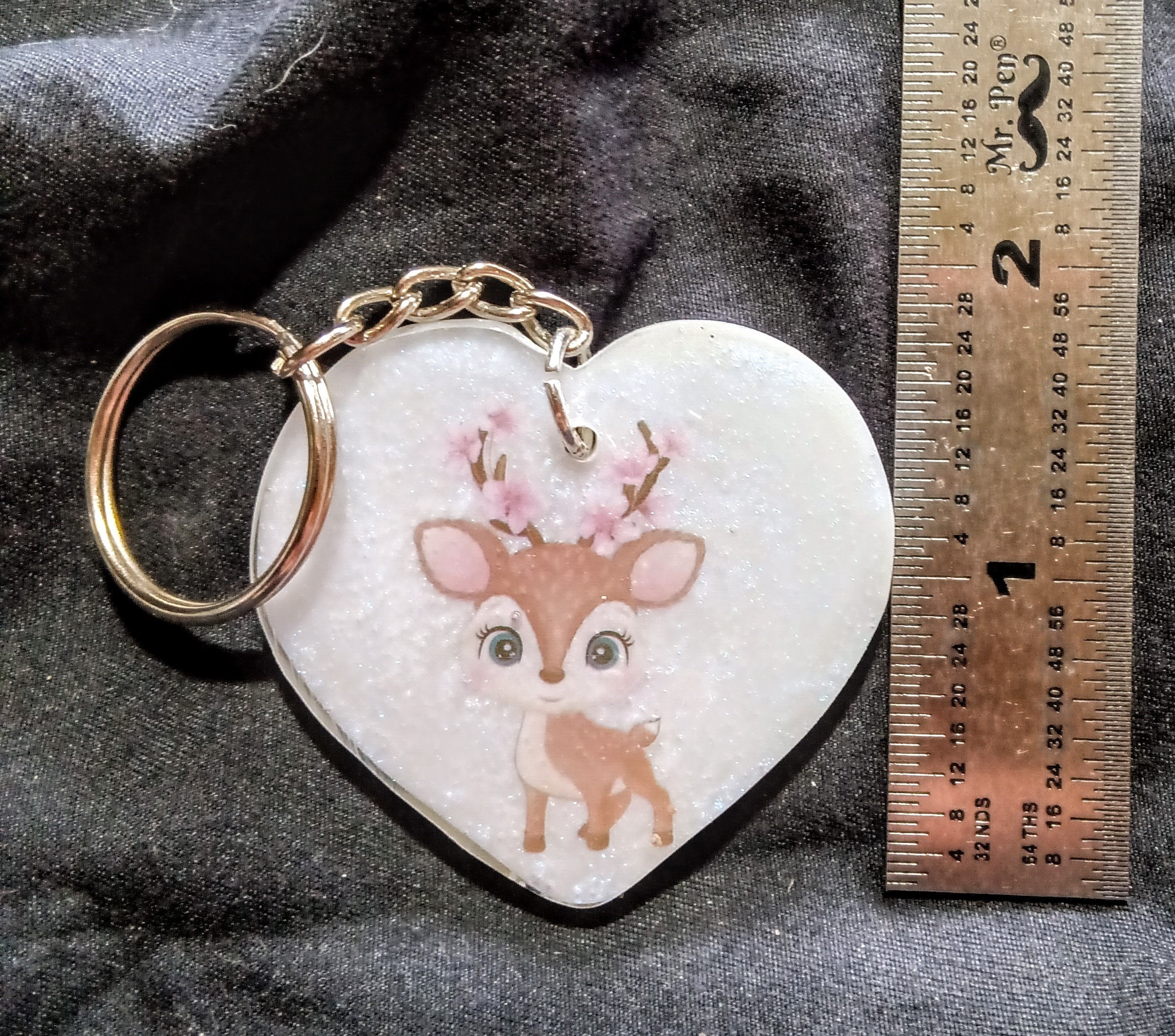 Adorable Cartoon Deer Heart-shaped Keychain - Etsy