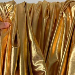 Metallic Gold Foil Spandex Lame Fabric by Yard Gold Lame Material, All ...