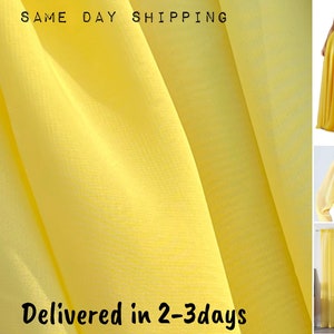 Yellow Chiffon Fabric by the Yard, Yellow Bridal Fabric Sheer Chiffon ...