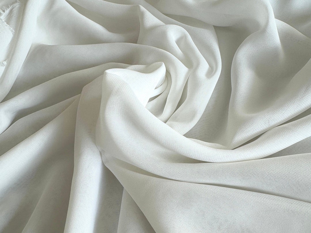 Off White Chiffon Fabric by Yard, Sheer Fabric Light Weight Chiffon ...