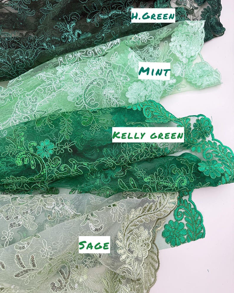 Floral Lace Fabric by Yard Embroidery Corded With Sequins Material Non ...