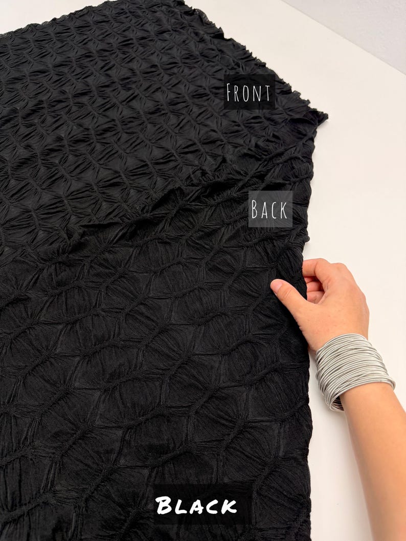 Textured Diamond Jacquard Fabric by Yard, 3D Ruched 4 Way Stretch ...