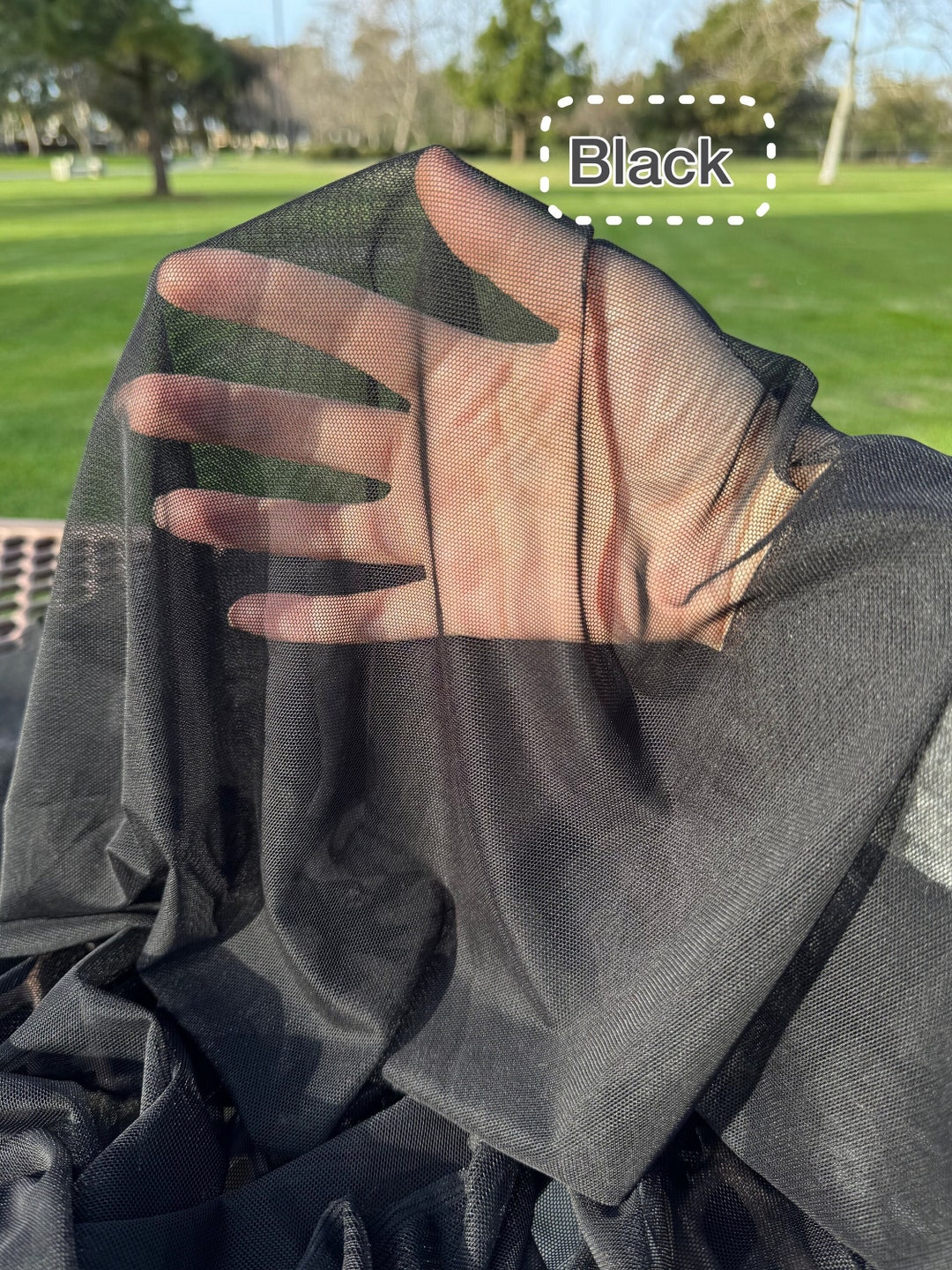 Black Mesh Fabric, See Through Mesh, 4 Way Stretch Power Mesh by Yard ...