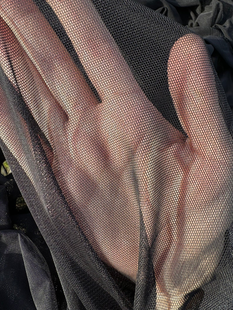 Black Mesh Fabric See Through Mesh 4 Way Stretch Power Mesh By Yard