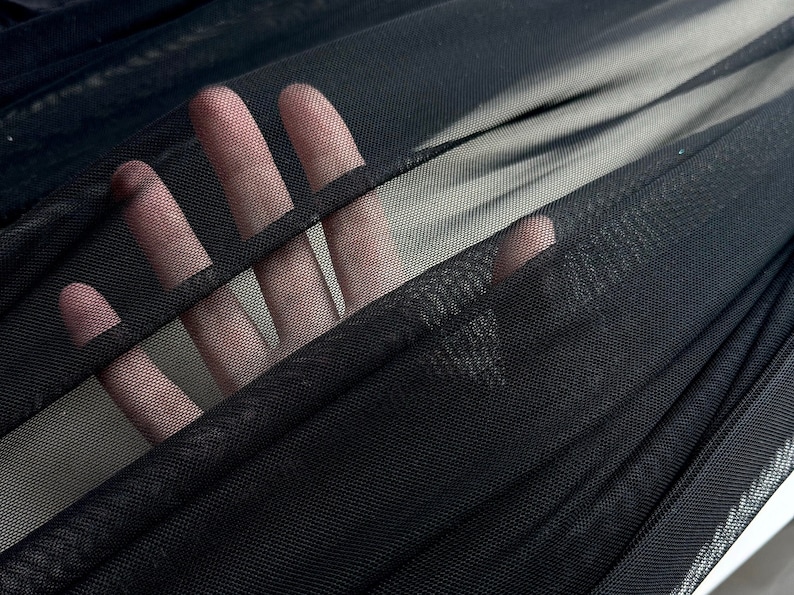 Black Power Mesh Fabric, See Through Mesh, 4 Way Stretch Power Mesh by ...