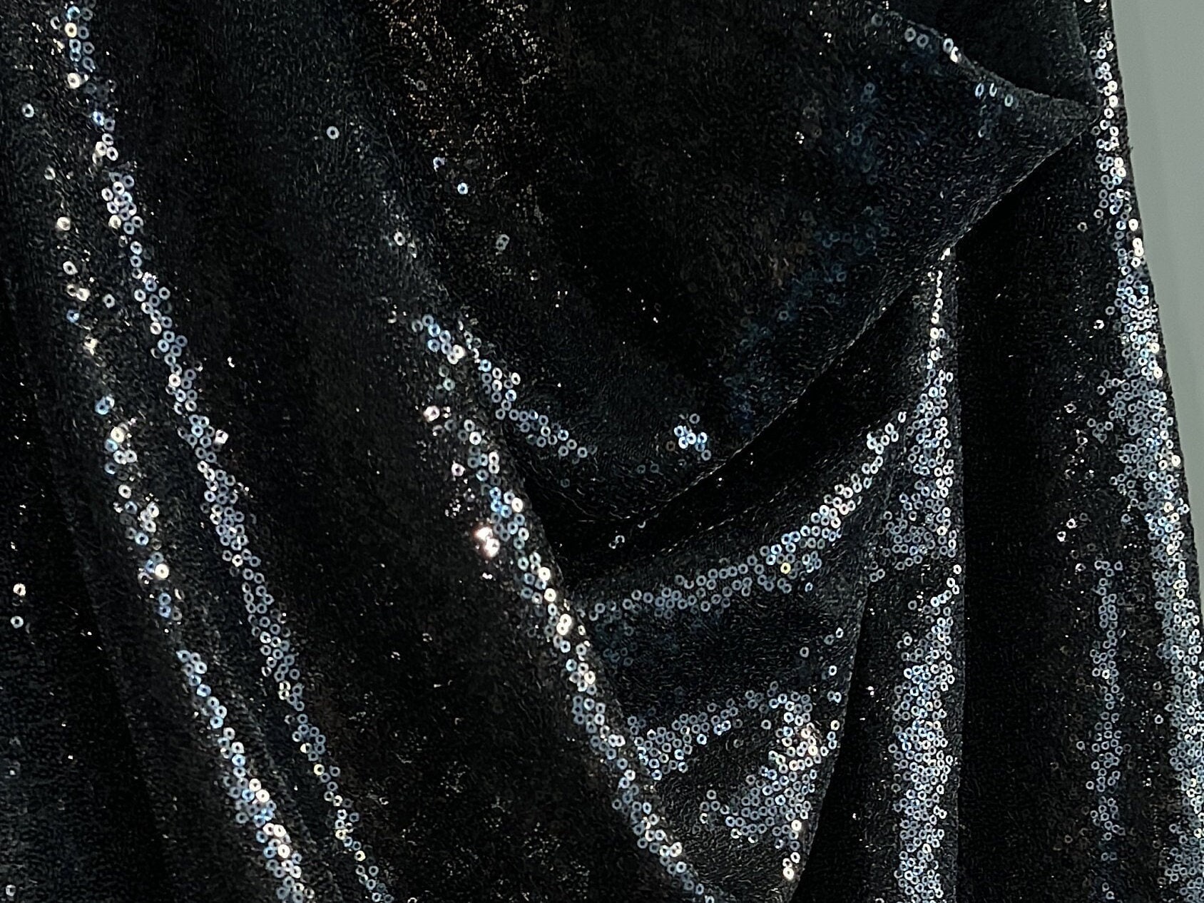 Black Sequin Fabric, Black Full Sequin Fabric, Glitz Full Sequins on ...