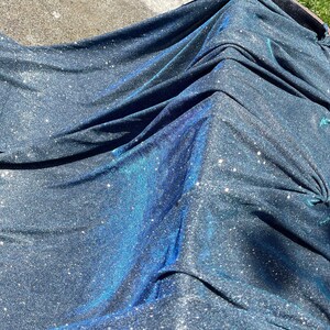 Slate Blue Foam Lurex Glitter Fabric by Yard, Fade Blue Sparkling Lurex ...
