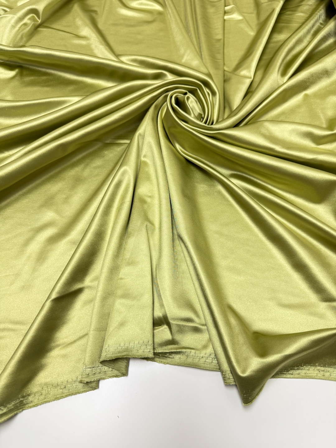 Sage Super Stretch Satin Spandex Fabric by Yard, for Dress, Bodysuit ...