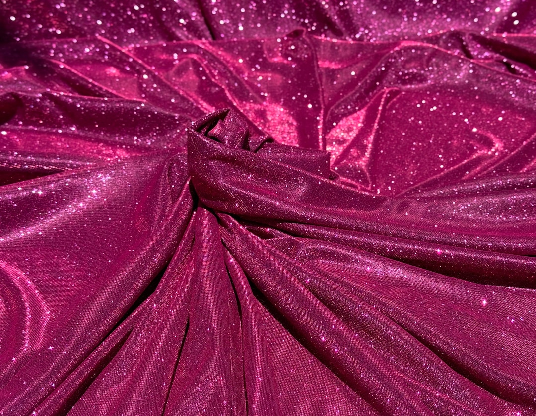 Fuchsia Shimmer Lurex Knit Fabric by Yard Knit Fuchsia Luxury Sparkle ...