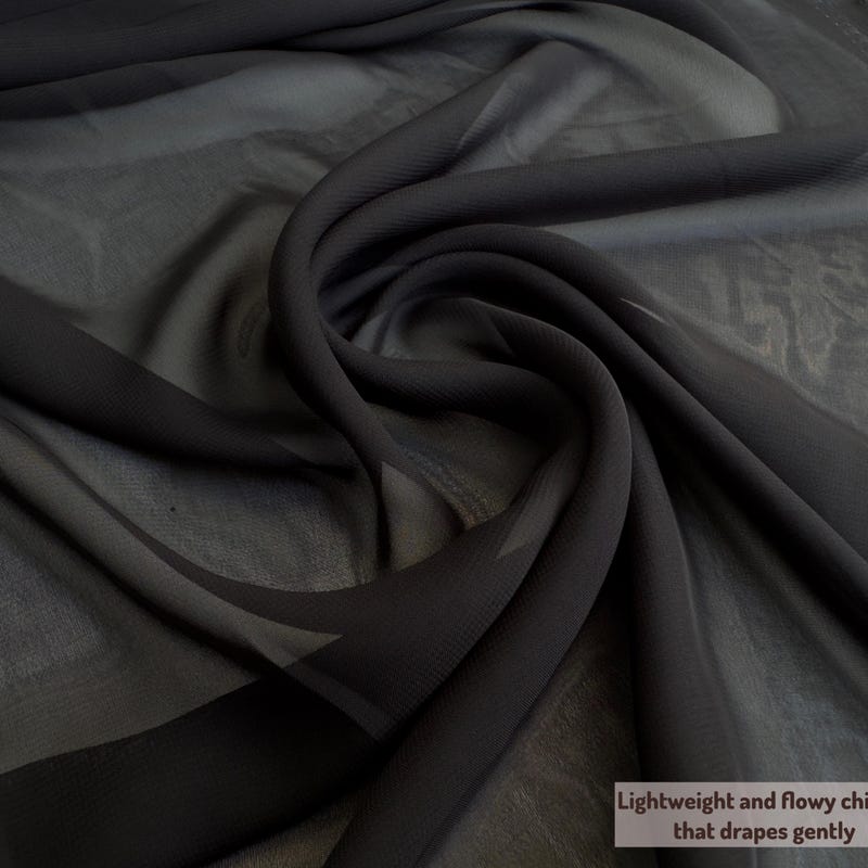 Sheer Black Chiffon - Etsy