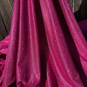 Fuchsia Shimmer Lurex Knit Fabric by Yard Knit Fuchsia Luxury Sparkle ...