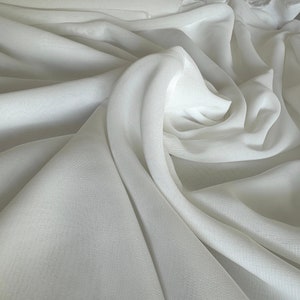 Off White Chiffon Fabric by Yard, Sheer Fabric Light Weight Chiffon ...