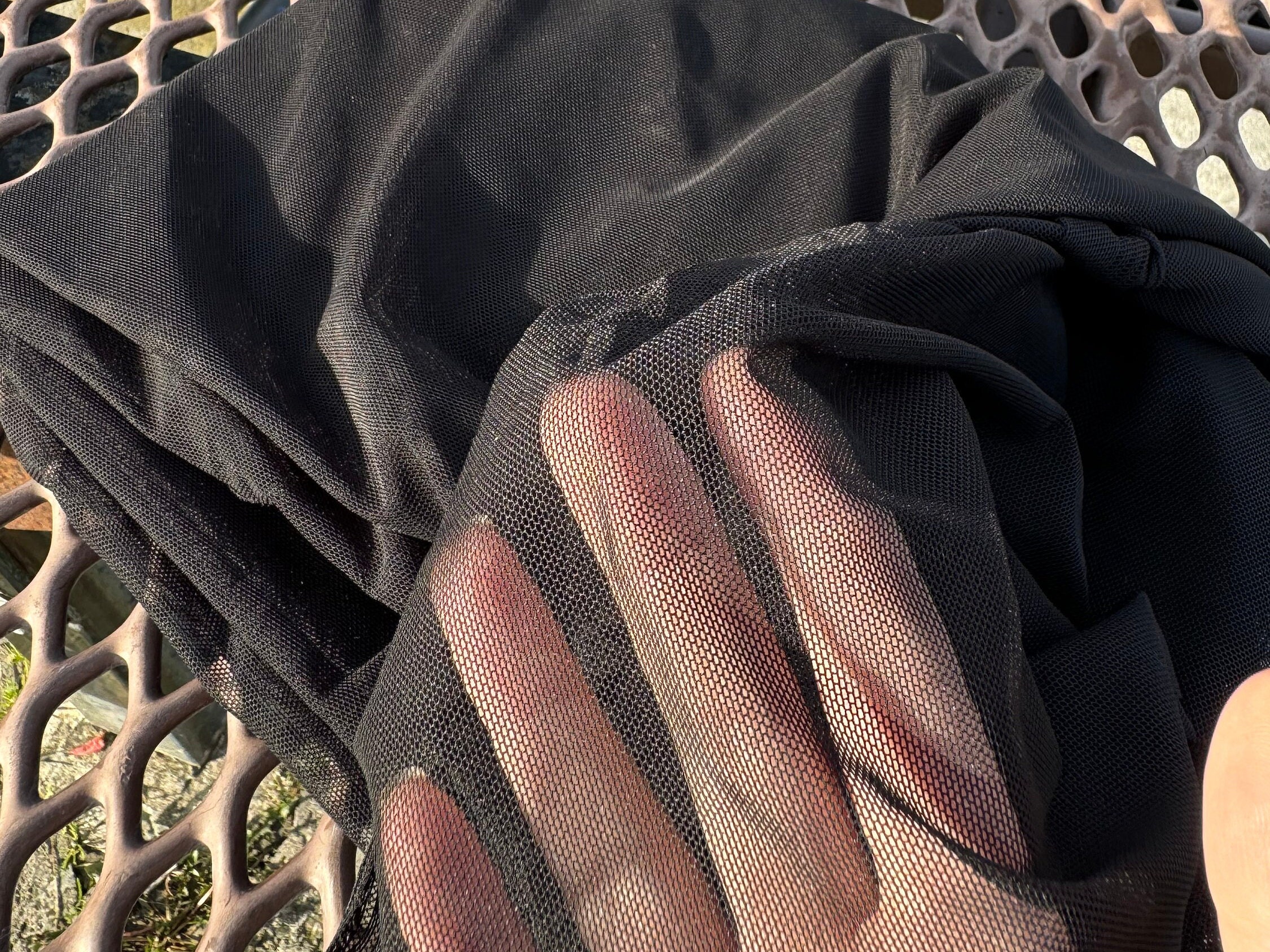 Black Mesh Fabric, See Through Mesh, 4 Way Stretch Power Mesh by Yard ...