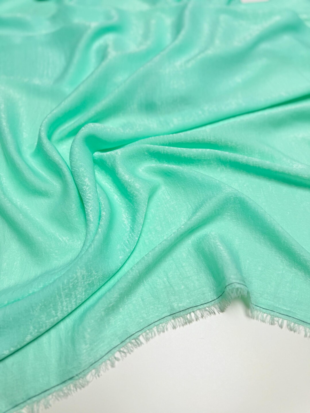 Mint Wash Silky Satin Fabric by the Yard Mint Soft Shiny Satin Perfect ...