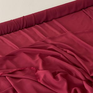 Burgundy Red Chiffon Fabric by Yard Red Sheer Fabric Soft Chiffon Red Fabric for Dress Events ...