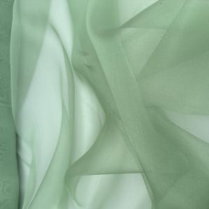 Sage Crystal Organza Fabric by the Yard, Shinny Green Organza Material ...