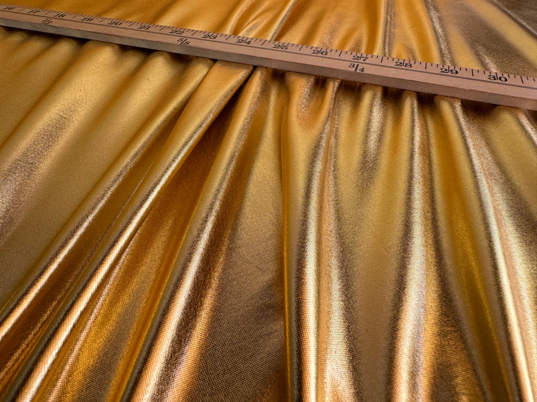 Metallic Gold Foil Spandex Lame Fabric by Yard Gold Lame Material, All ...