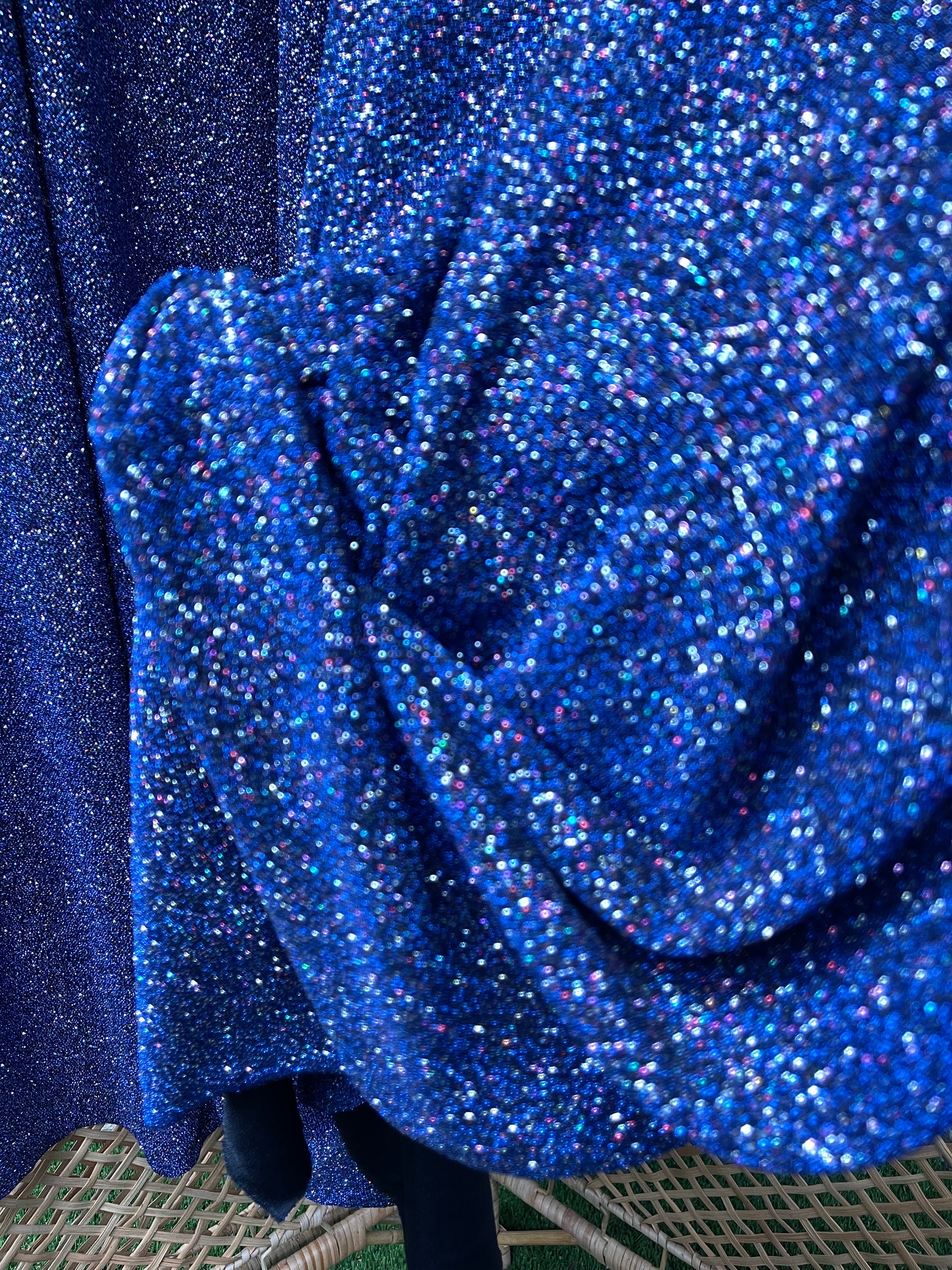 Royal Blue Stretch Lurex Knit Fabric, Shimmery Dance Wear Fabric ...