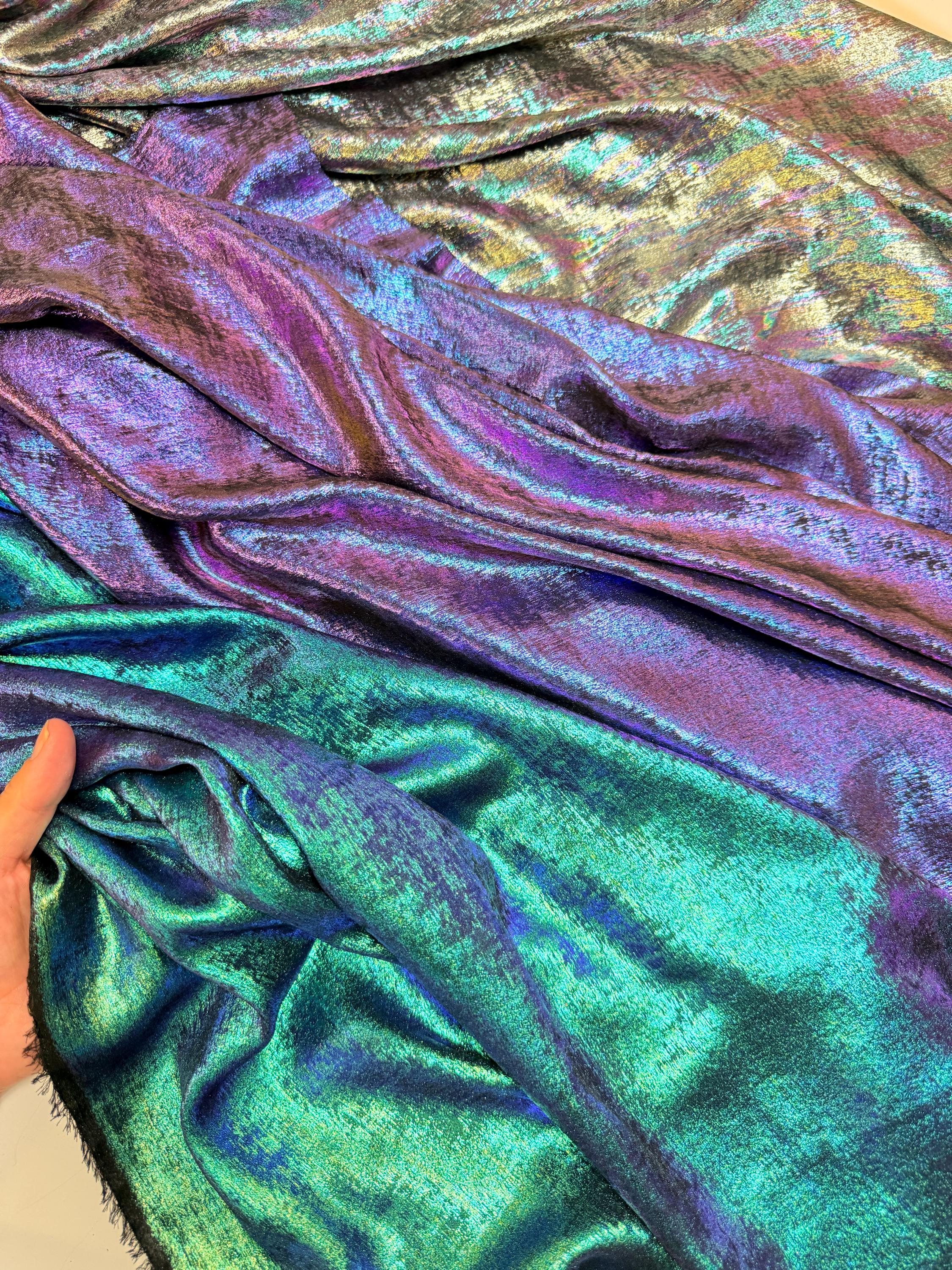 Purple Galaxy Foil Multi Shimmer Metallic Fabric by Yard Reflective ...