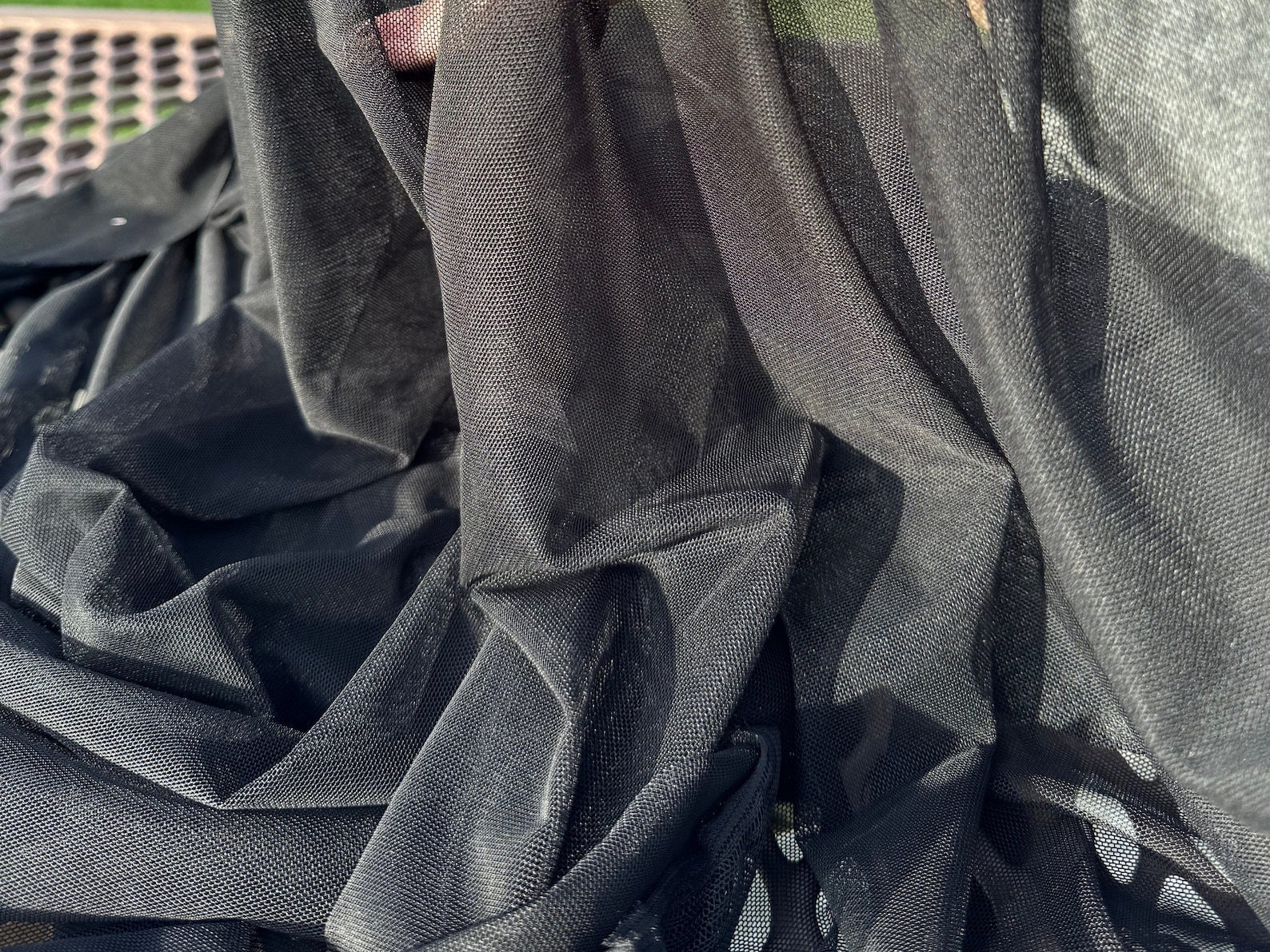 Black Mesh Fabric, See Through Mesh, 4 Way Stretch Power Mesh by Yard ...