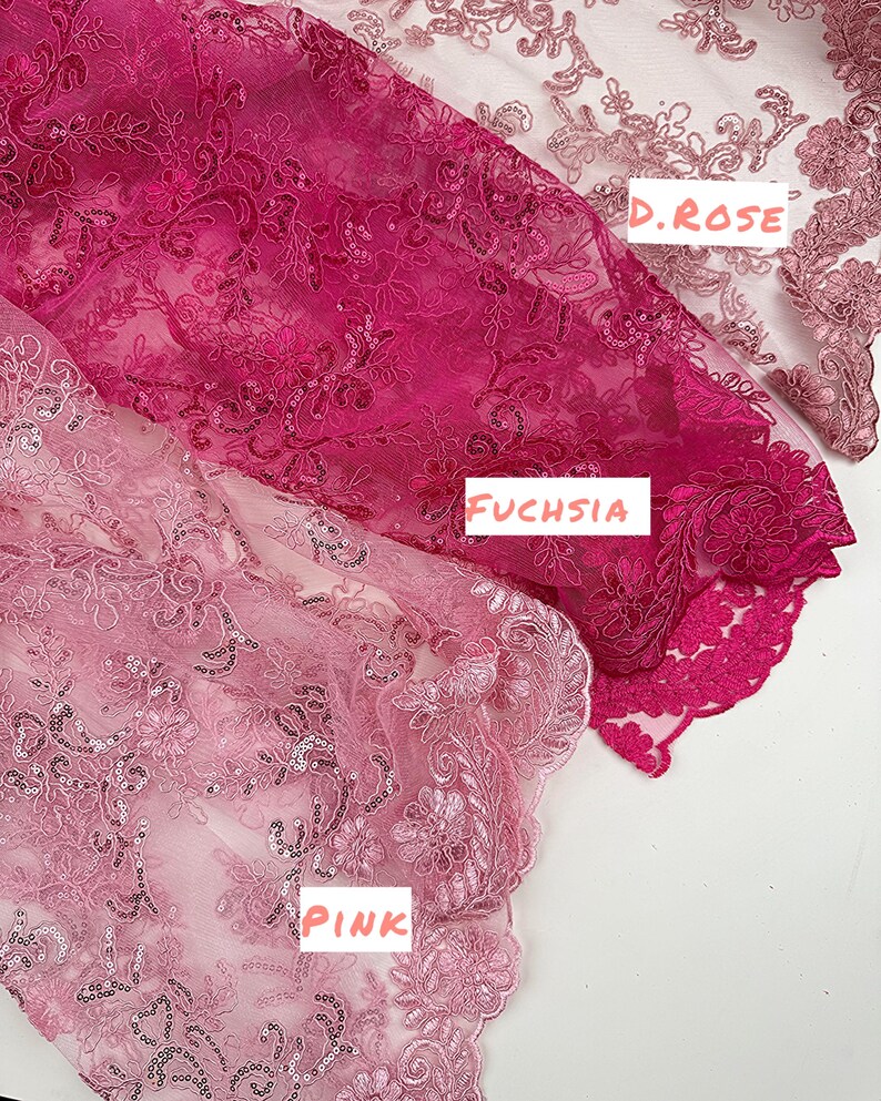 Floral Lace Fabric by Yard Embroidery Corded With Sequins Material Non ...